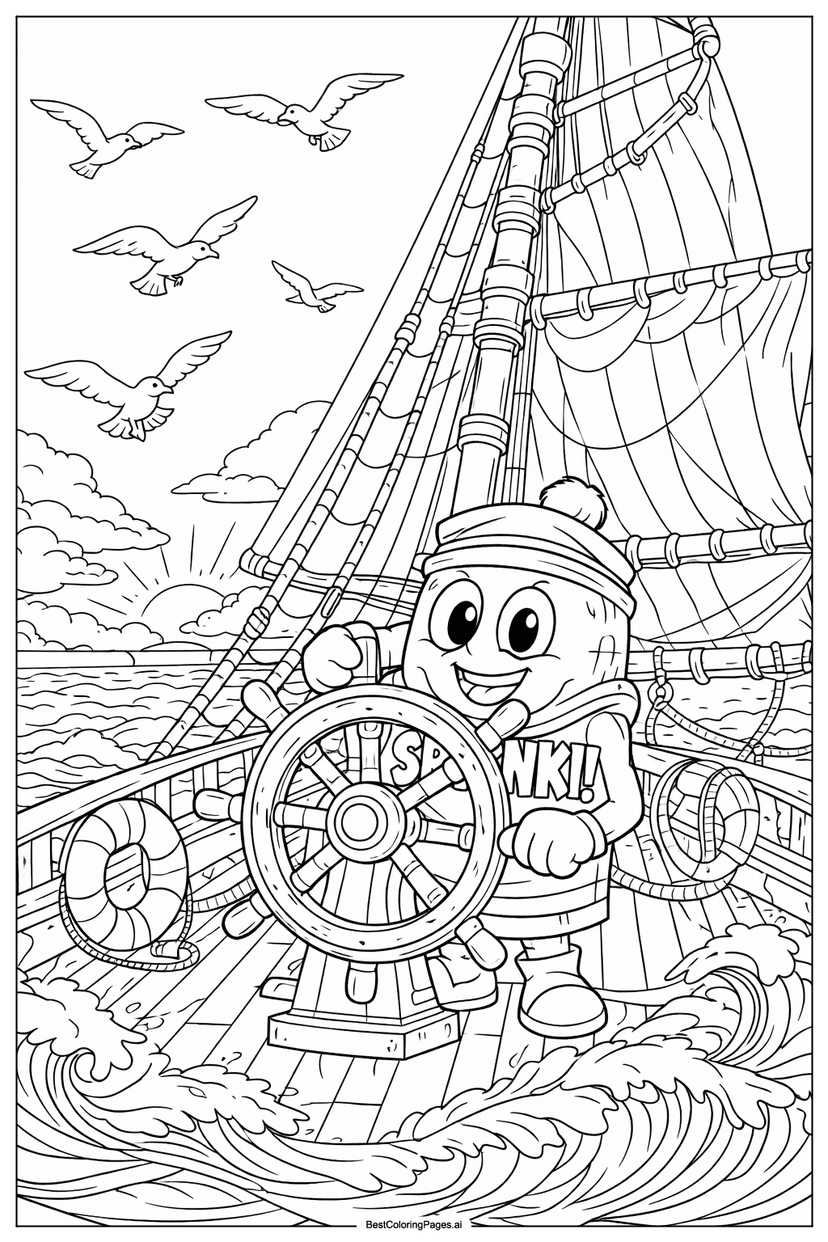 Sprunki sailing on the ocean Coloring Page - Free Printable ...