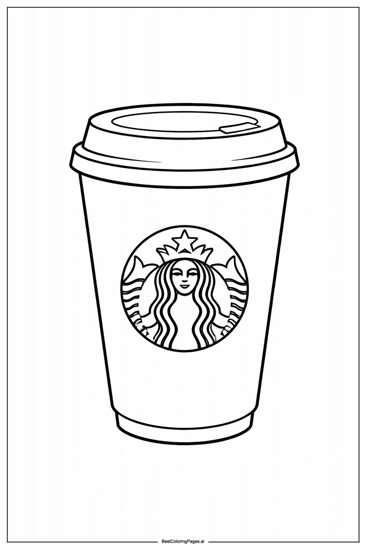 Starbucks coffee cup Coloring Page - Free Printable | BestColoringPages AI