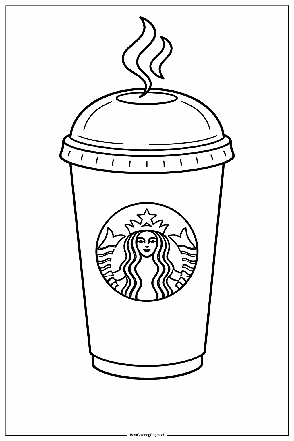 Starbucks hot drink Coloring Page - Free Printable | BestColoringPages AI