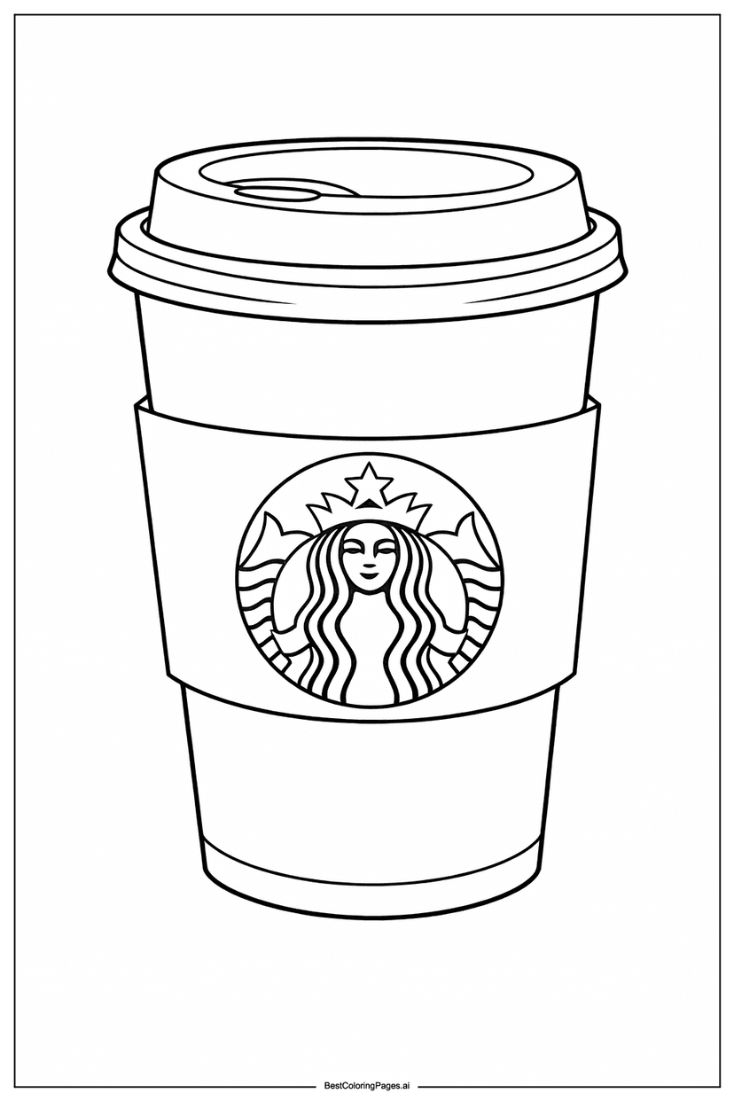 Starbucks paper cup Coloring Page - Free Printable | BestColoringPages AI