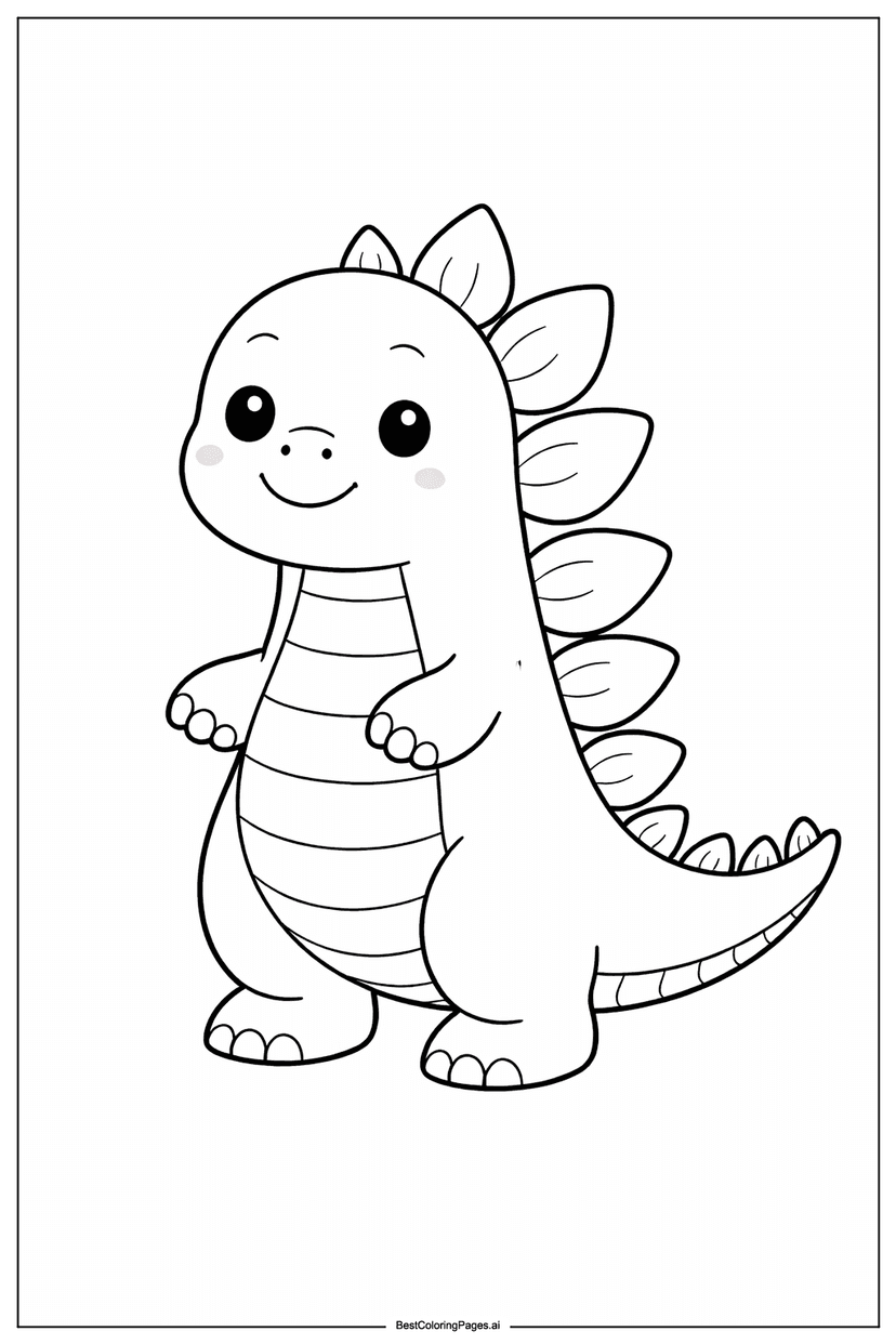 Stegosaurus standing Coloring Page - Free Printable | BestColoringPages AI